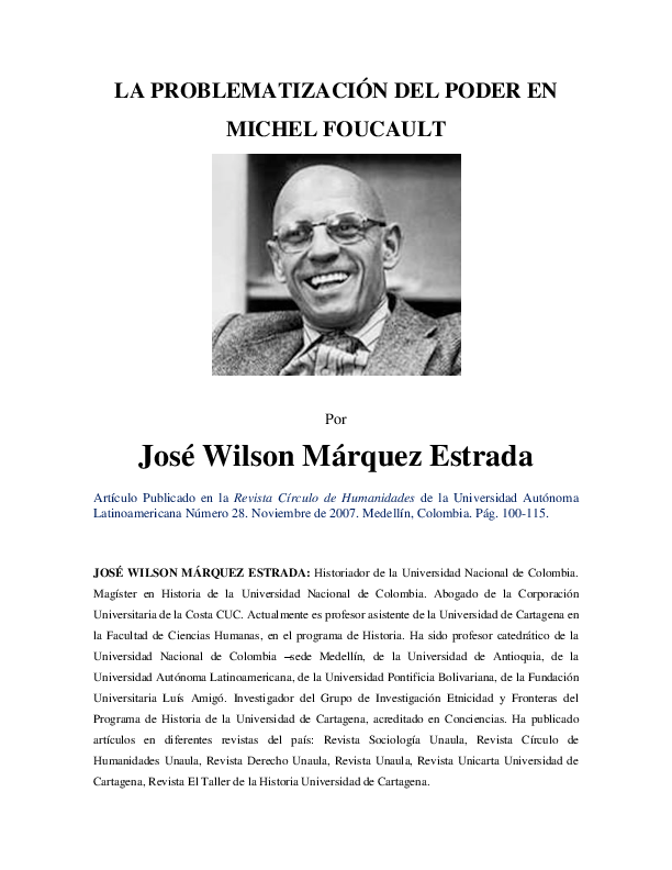 (PDF) MICHEL FOUCAULT MICROFISICA DEL PODER Edición y traducción de LAS ...