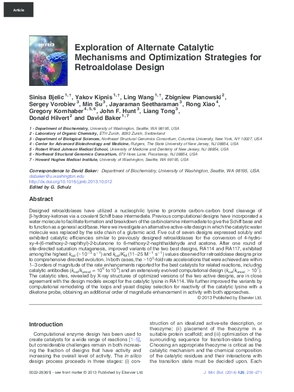 (PDF) Exploration of Alternate Catalytic Mechanisms and Optimization ...