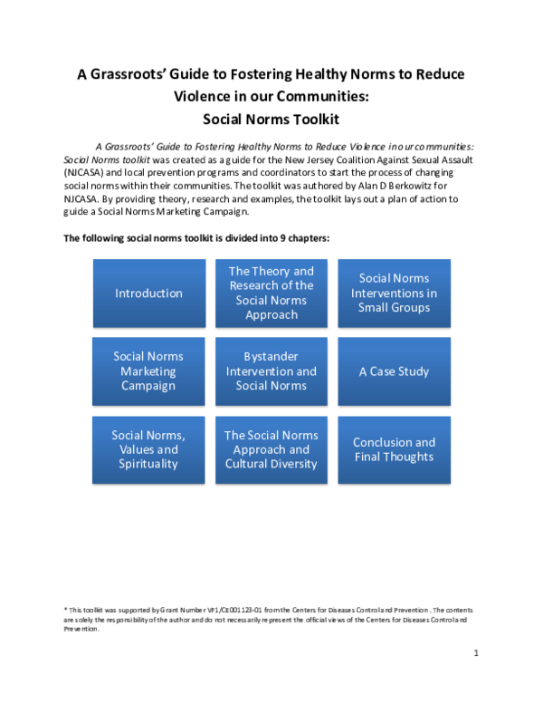 (PDF) A Grassroots Guide to Fostering Healthy Norms to Reduce Violence ...