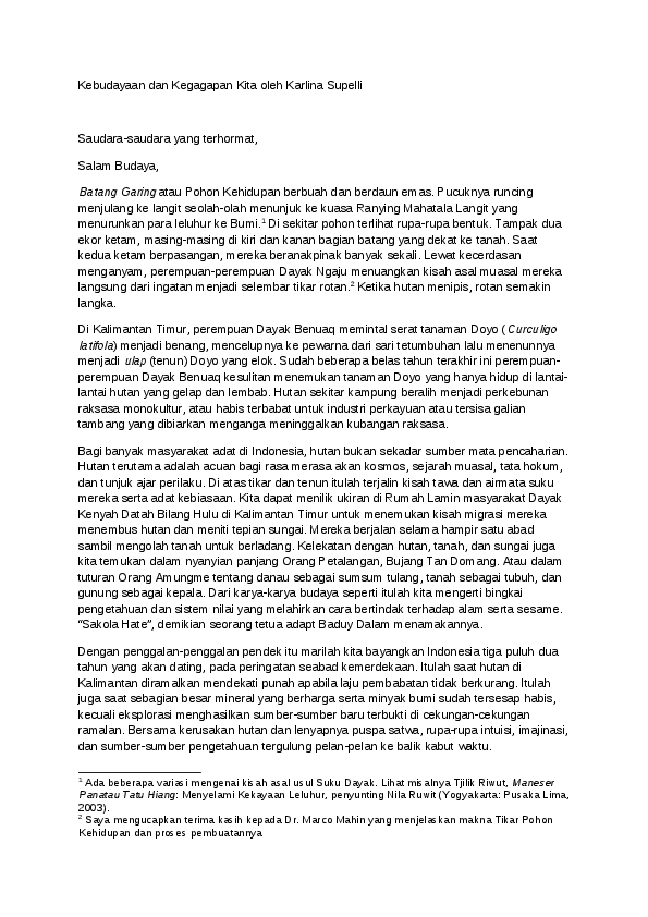 (DOC) Kebudayaan dan Kegagapan Kita by Karlina Supelli