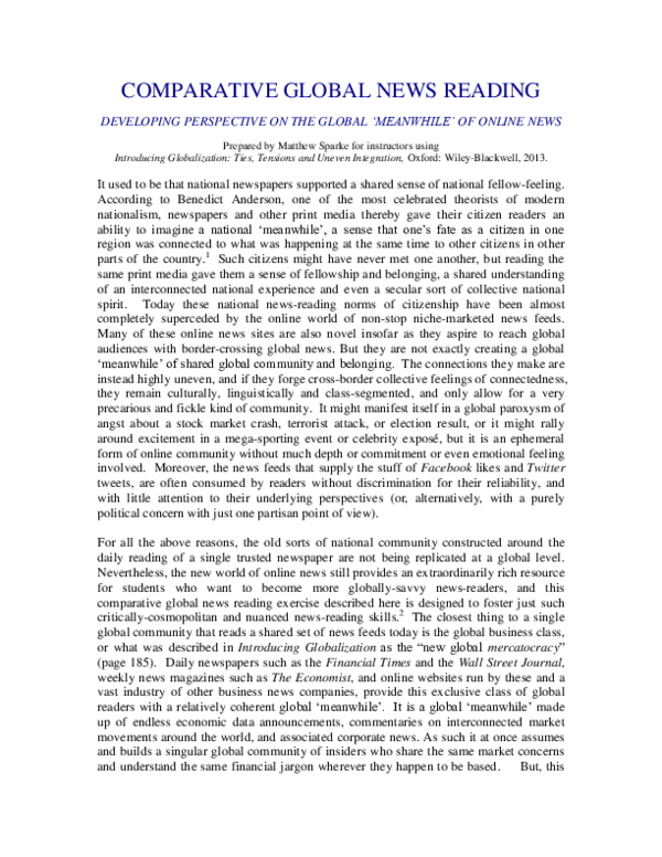 (DOC) Globalization in the News