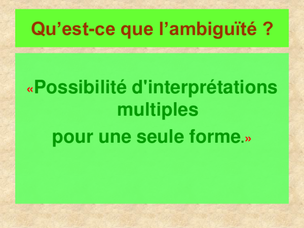 (PPT) Ambiguïtés et voyellation
