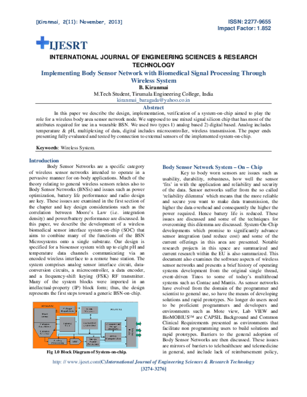 (PDF) Implementing Body Sensor Network with Biomedical Signal ...