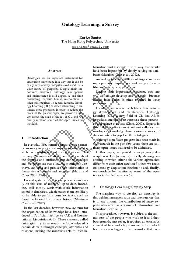 (PDF) Ontology Learning: a Short Survey - DRAFT