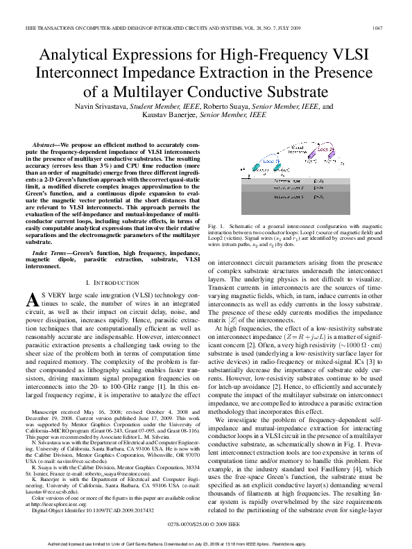 (PDF) Analytical Expressions for High-Frequency VLSI Interconnect ...