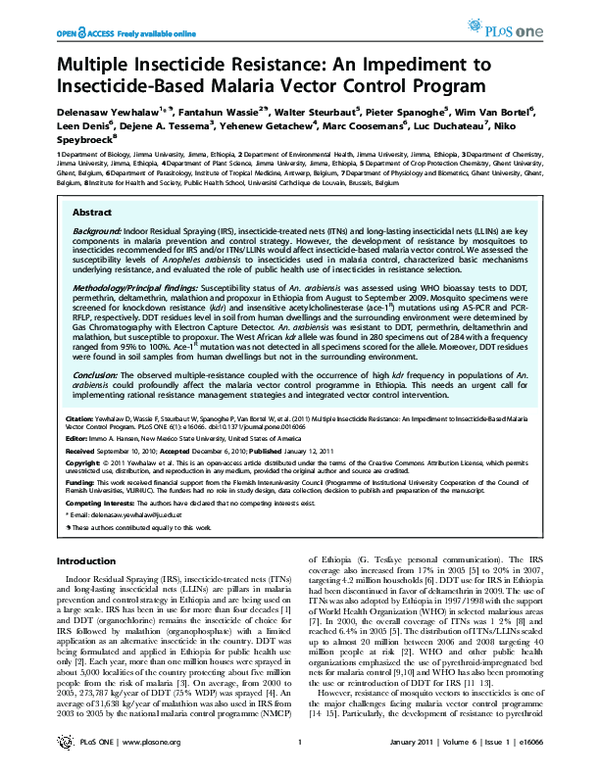 Multiple Insecticide Resistance: An Impediment to Insecticide-Based ...