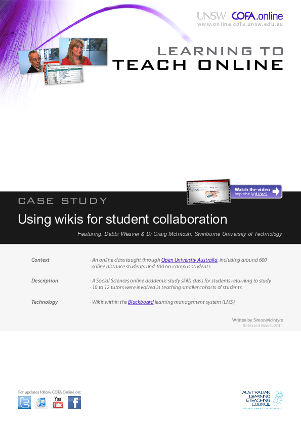(PDF) Using wikis for student collaboration - Case study