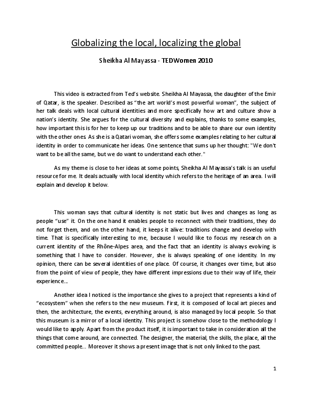 (PDF) Globalizing the local, localizing the global