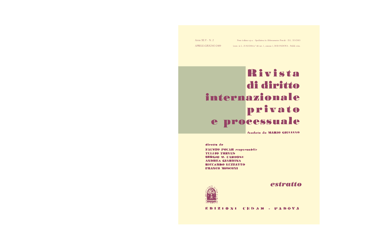 (PDF) La legge applicabile ai contratti di trasporto nel Regolamento ...