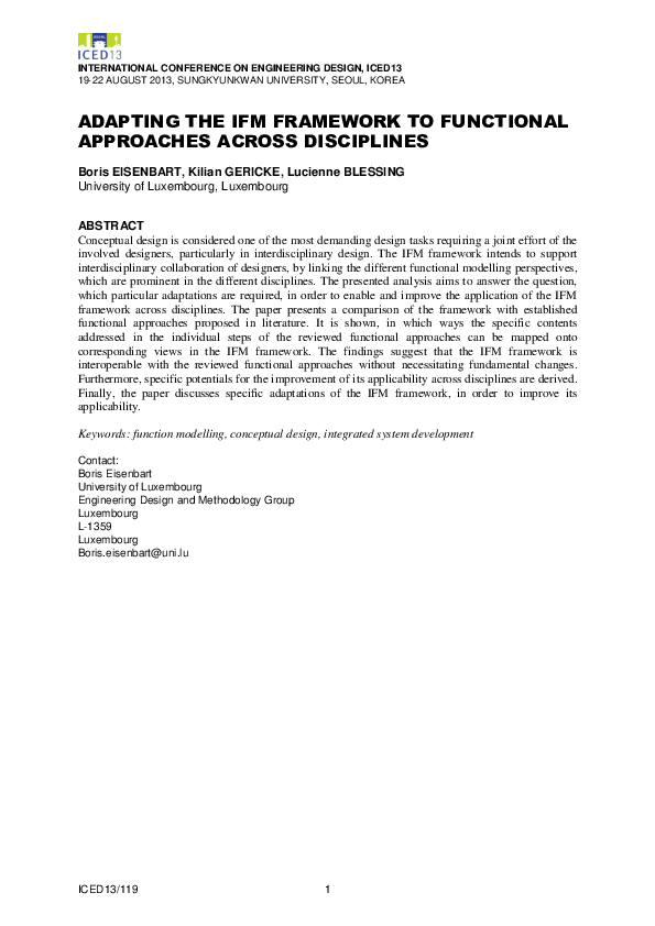 (PDF) ADAPTING THE IFM FRAMEWORK TO FUNCTIONAL APPROACHES ACROSS DISCIPLINES