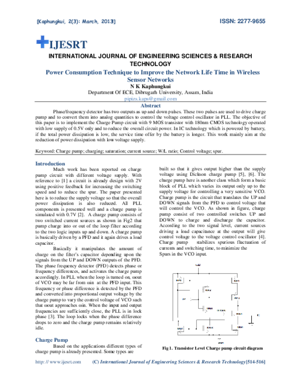 Pdf Power Consumption Technique To Improve The Network Life Time In Wireless Sensor Networks