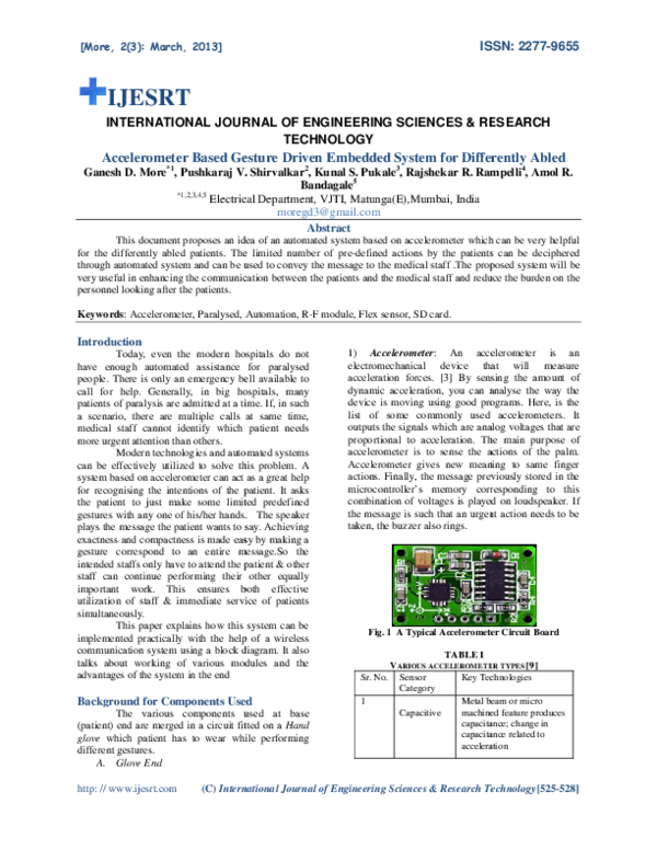 (PDF) Accelerometer Based Gesture Driven Embedded System for ...