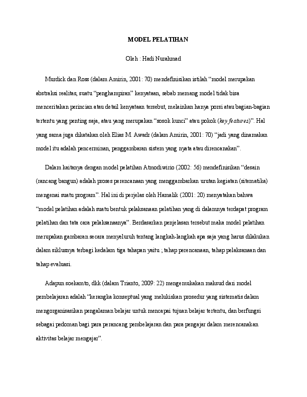(DOC) MODEL PELATIHAN