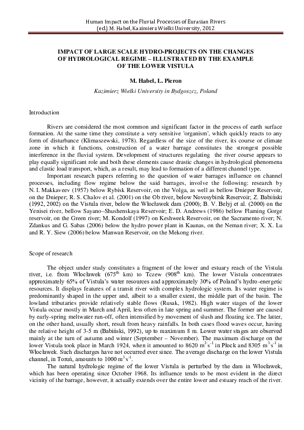 (PDF) IMPACT OF LARGE SCALE HYDRO-PROJECTS ON THE CHANGES OF ...