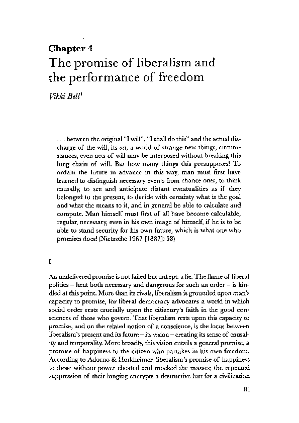 (PDF) The promise of liberalism and the performance of freedom (1996)