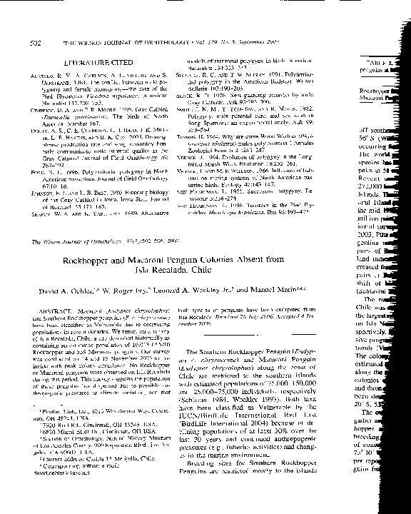 (PDF) Rockhopper and Macaroni Penguin Colonies Absent from Isla ...