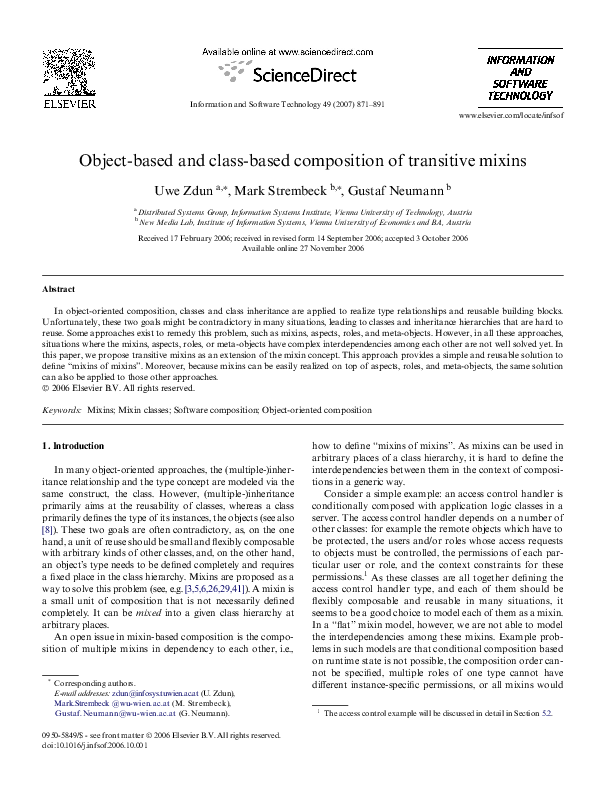 (PDF) Object-based and class-based composition of transitive mixin