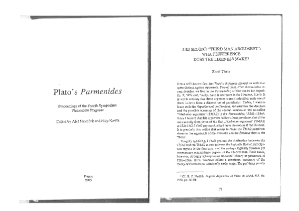 (PDF) The Second 'Third Man Argument'. What Difference Does the ...