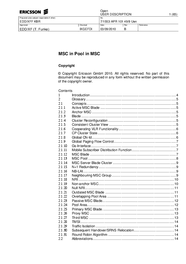 (PDF) Open USER DESCRIPTION 1 (65) MSC in Pool in MSC