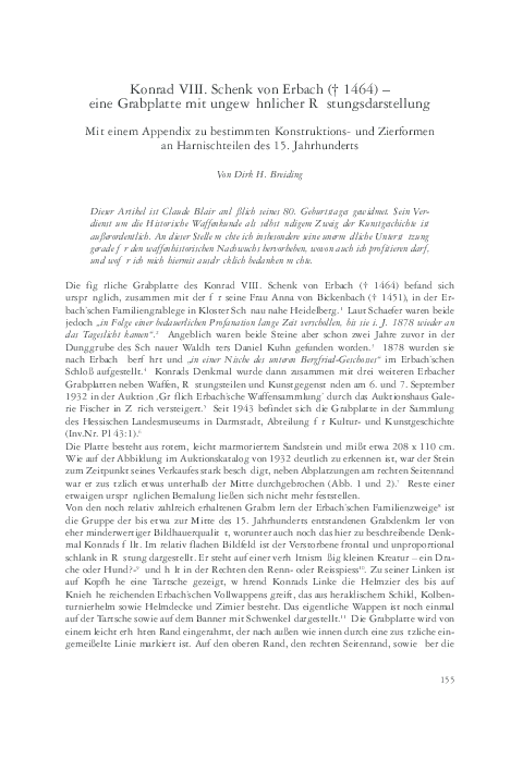 Konrad VIII. Schenk von Erbach († 1464) – eine Grabplatte mit ...