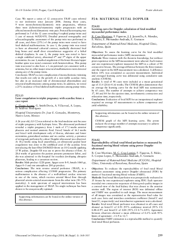 (PDF) LEARNING CURVE FOR DOPPLER CALCULATION OF FETAL MODIFIED ...