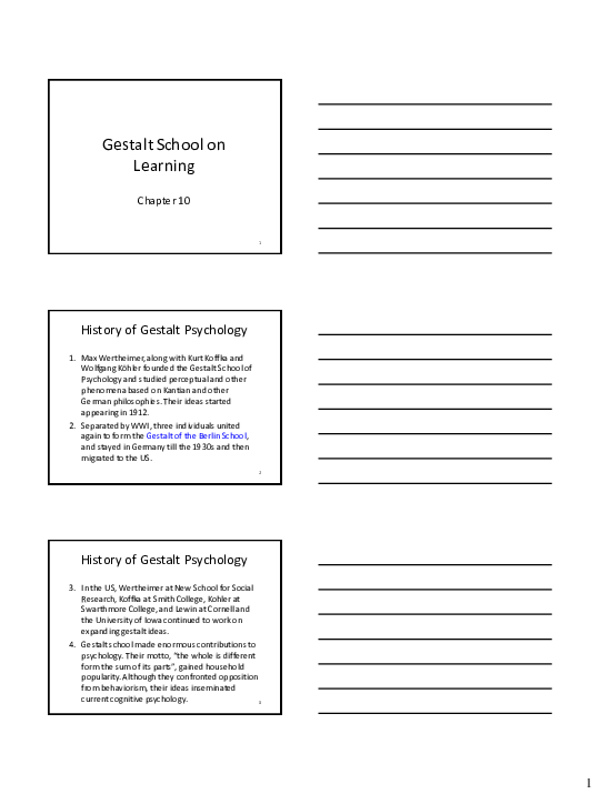 (PDF) Gestalt School on Learning