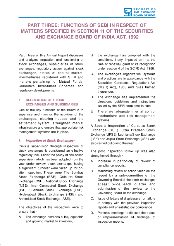 (PDF) S E C U R I T I E S AND EXCHANGE BOARD OF INDIA
