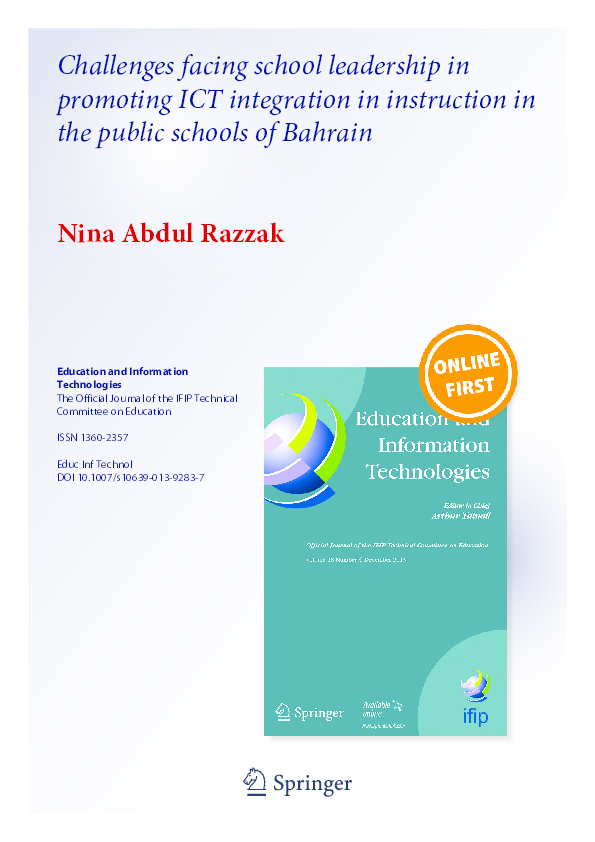 (PDF) Challenges Facing School Leadership in Promoting ICT Integration ...