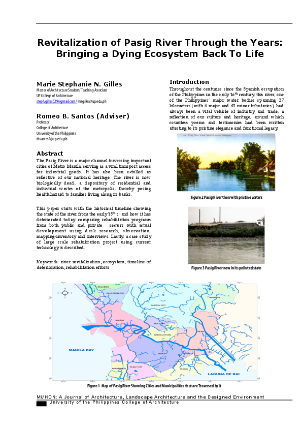 (PDF) Revitalization of the Pasig River Through the Years: Bringing a ...