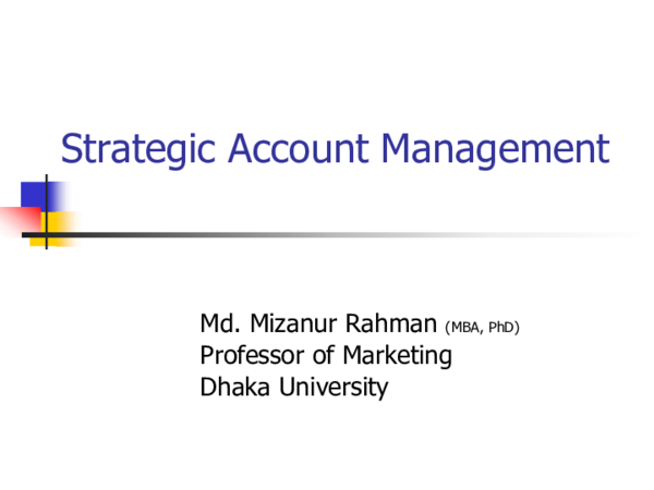 (PDF) Strategic Account Management