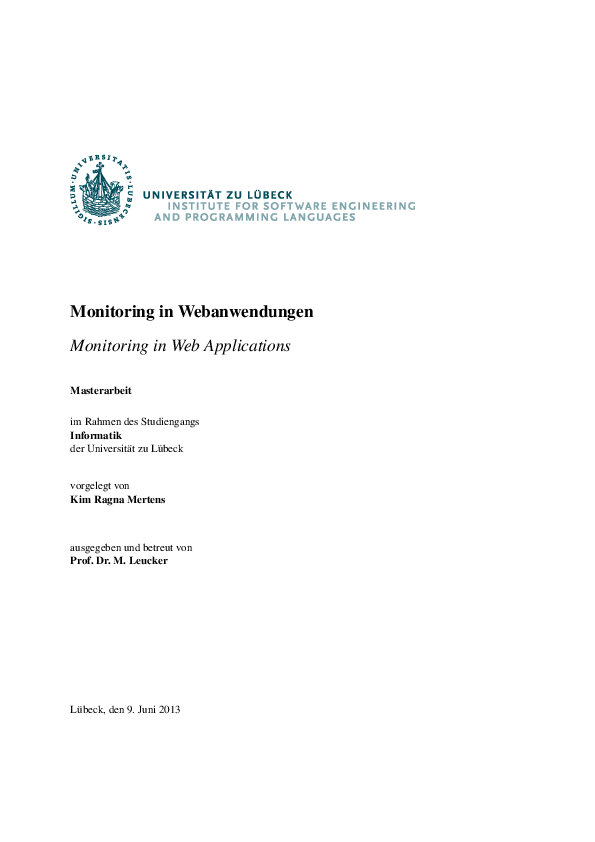 (PDF) Masterarbeit - Monitoring in Webanwendungen