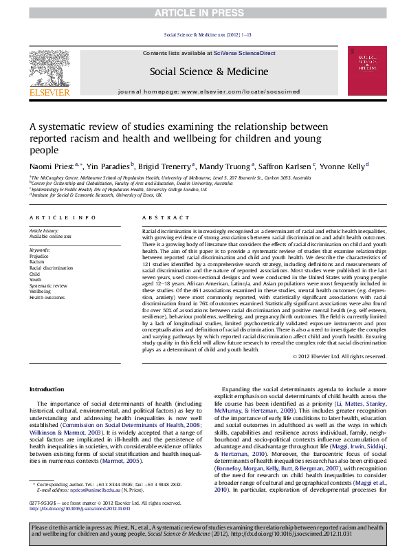 (PDF) A systematic review of studies examining the relationship between ...