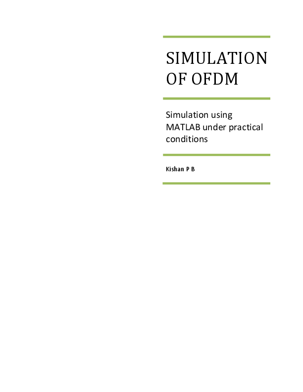 (PDF) Simulation of OFDM and BERvsSNR plots in matlab