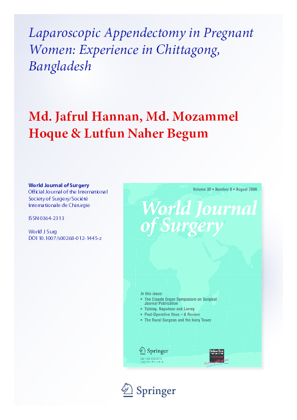 (PDF) Laparoscopic Appendectomy in Pregnant Women: Experience in ...
