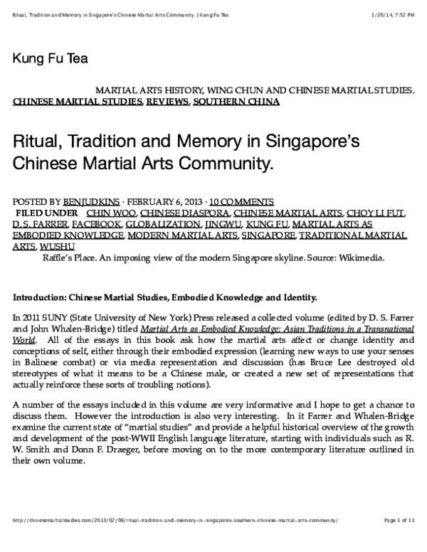 (PDF) Benjamin Judkins | Ritual, Tradition and Memory in Singapore’s ...