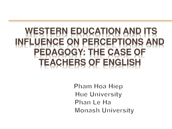 (PPT) Western education and its influence on perceptions and pedagogy ...