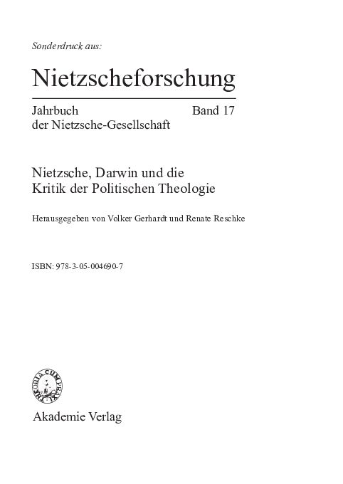 Nietzsche mit und gegen Darwin in den Schriften von 1888