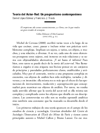 (PDF) Teoría del actor-red: Un pragmatismo contemporáneo