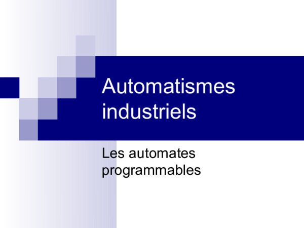 (PDF) Automatismes industriels Les automates programmables