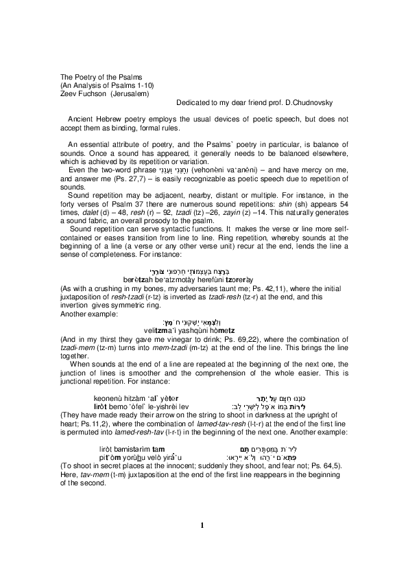 (PDF) The Poetry of the Psalms