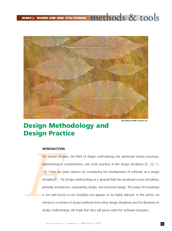(PDF) Design Methodology and Design Practice