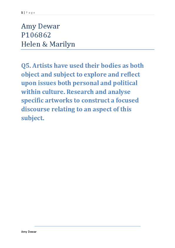 (DOC) The Body in Art