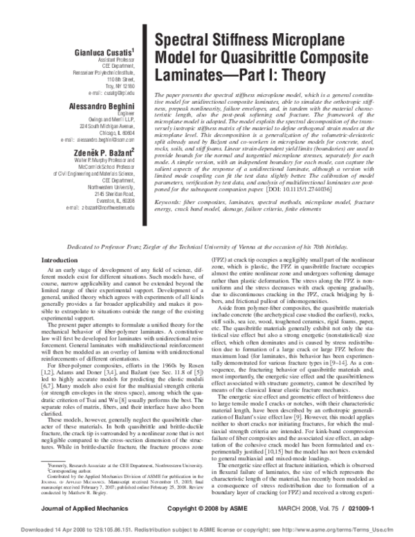 (PDF) Spectral Stiffness Microplane Model for Quasibrittle Composite ...