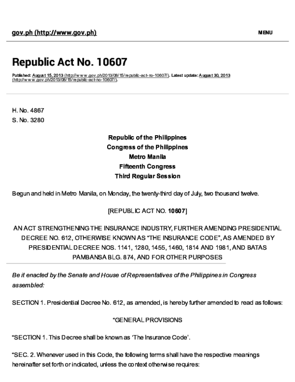 (PDF) Insurance Code as amended