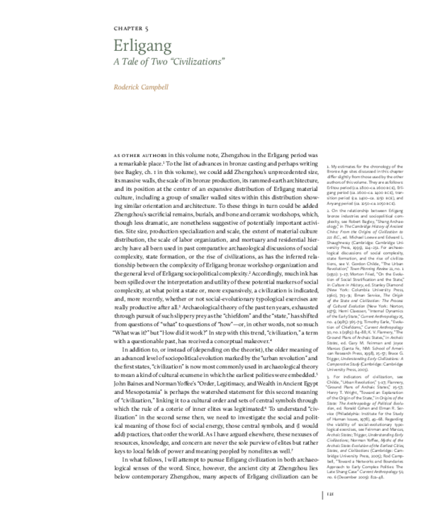 (PDF) “Erligang in Regional and Diachronic Context”