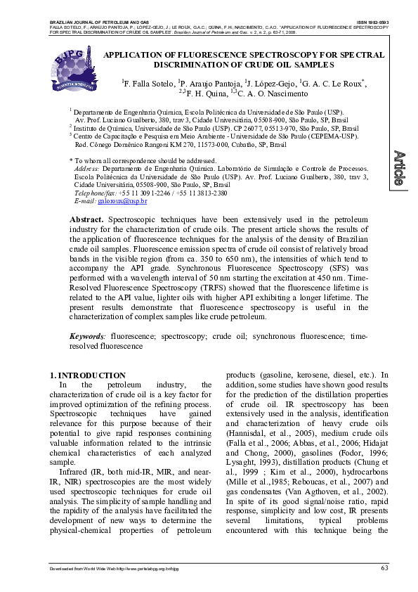 (PDF) BRAZILIAN JOURNAL OF PETROLEUM AND GAS APPLICATION OF ...