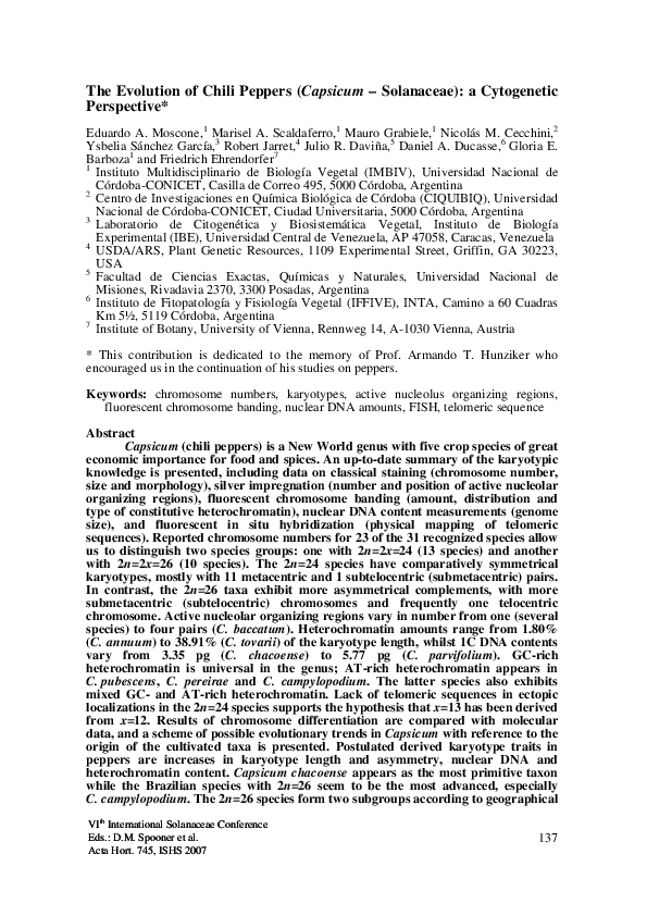 (PDF) The Evolution of Chili Peppers (Capsicum – Solanaceae): a ...