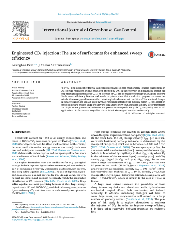 Engineered CO2 injection: The use of surfactants for enhanced sweep ...