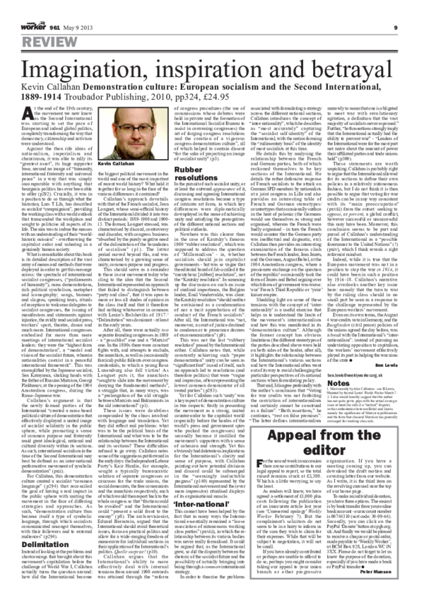 (PDF) 'Second International: Imagination, Inspiration and Betrayal ...