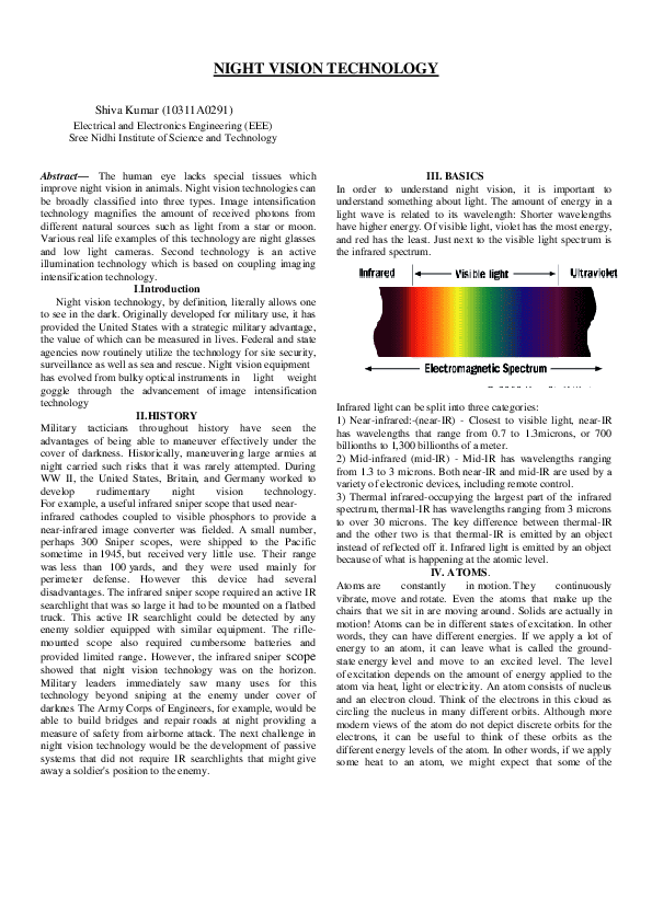 (DOC) night vision technology